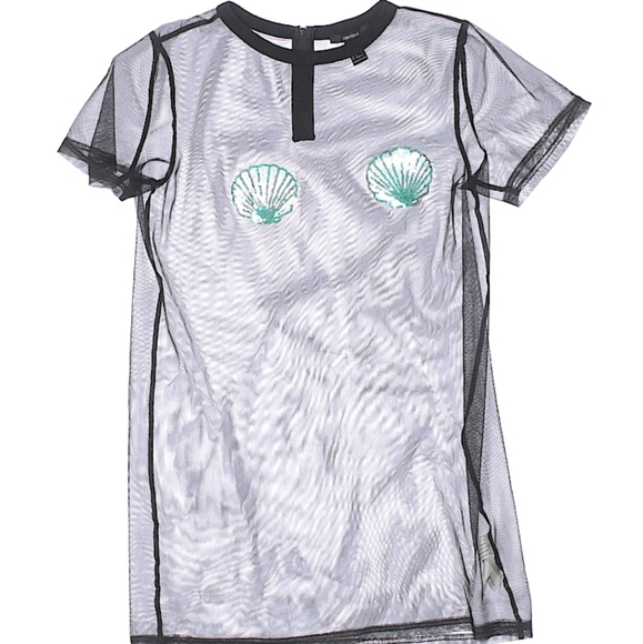 Forever 21 | Swim | F2 Mermaid Sea Shell Applique Mesh Swim Coverup Sz ...